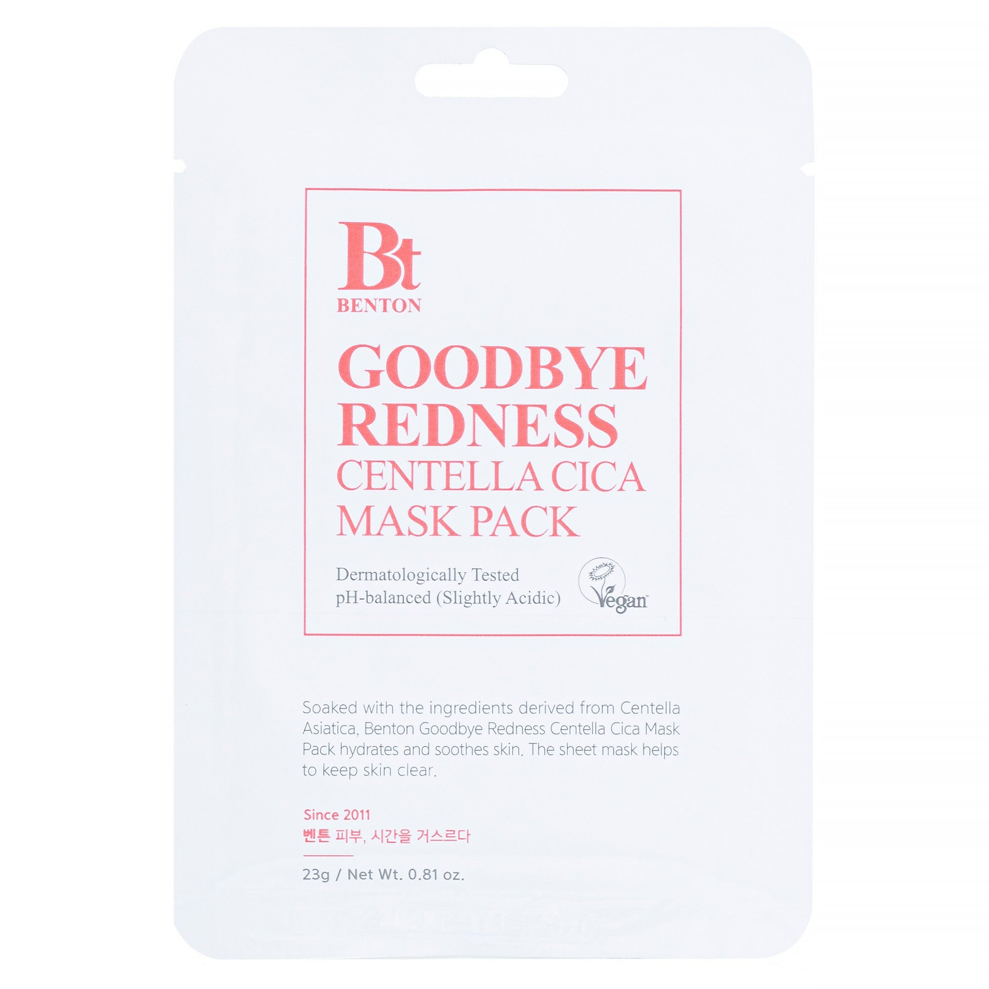 BENTON Goodbye Redness Centella Cica Mask